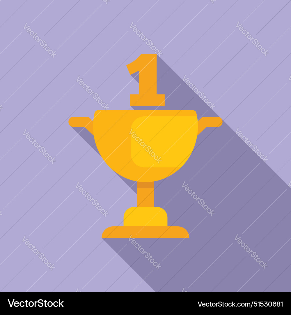 Golden cup trophy number one celebrating victory Vector Image