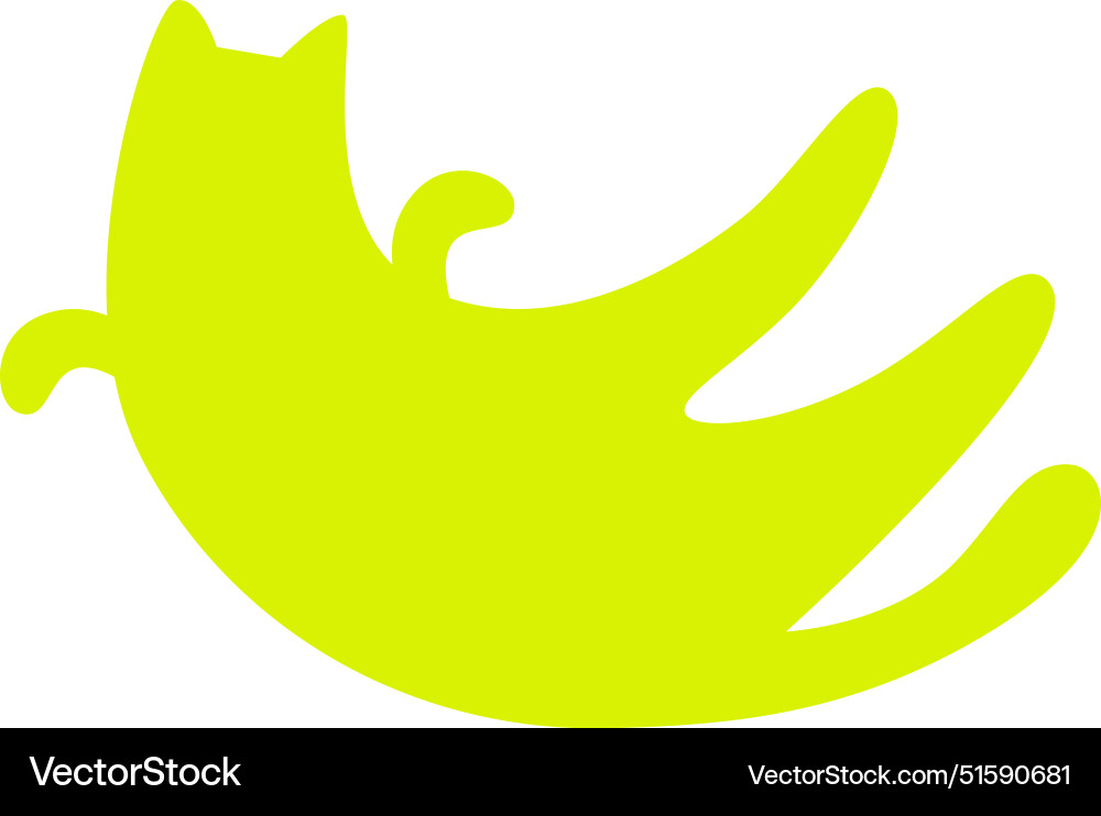 Lying cat silhouette Royalty Free Vector Image