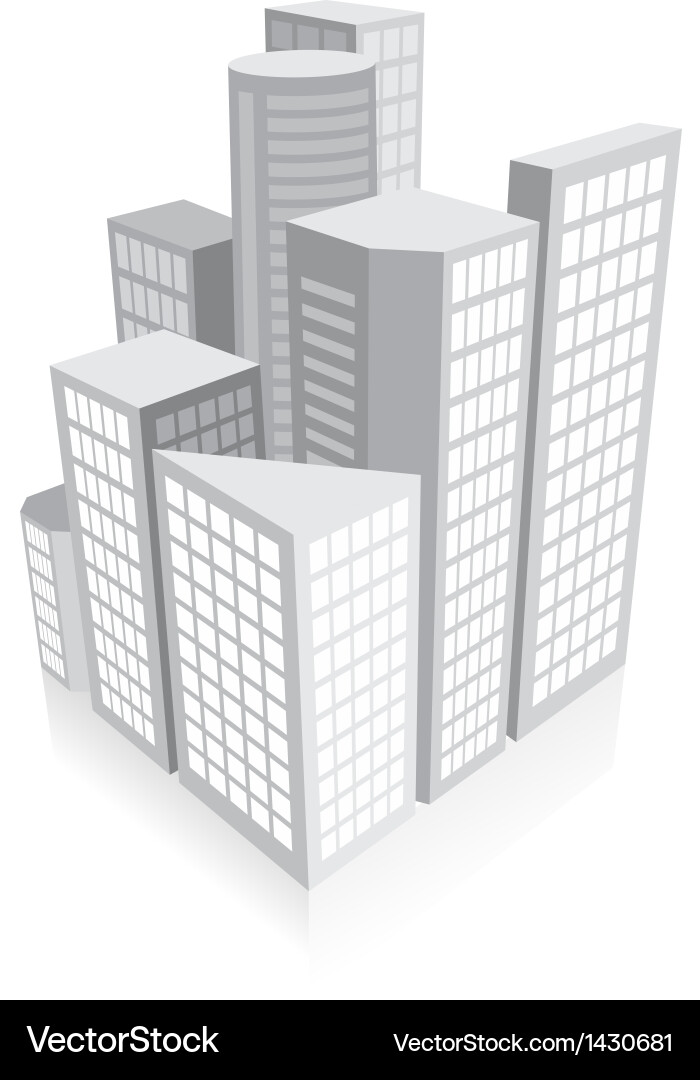Modern Cityscape - 3D Buildings Royalty Free Vector Image