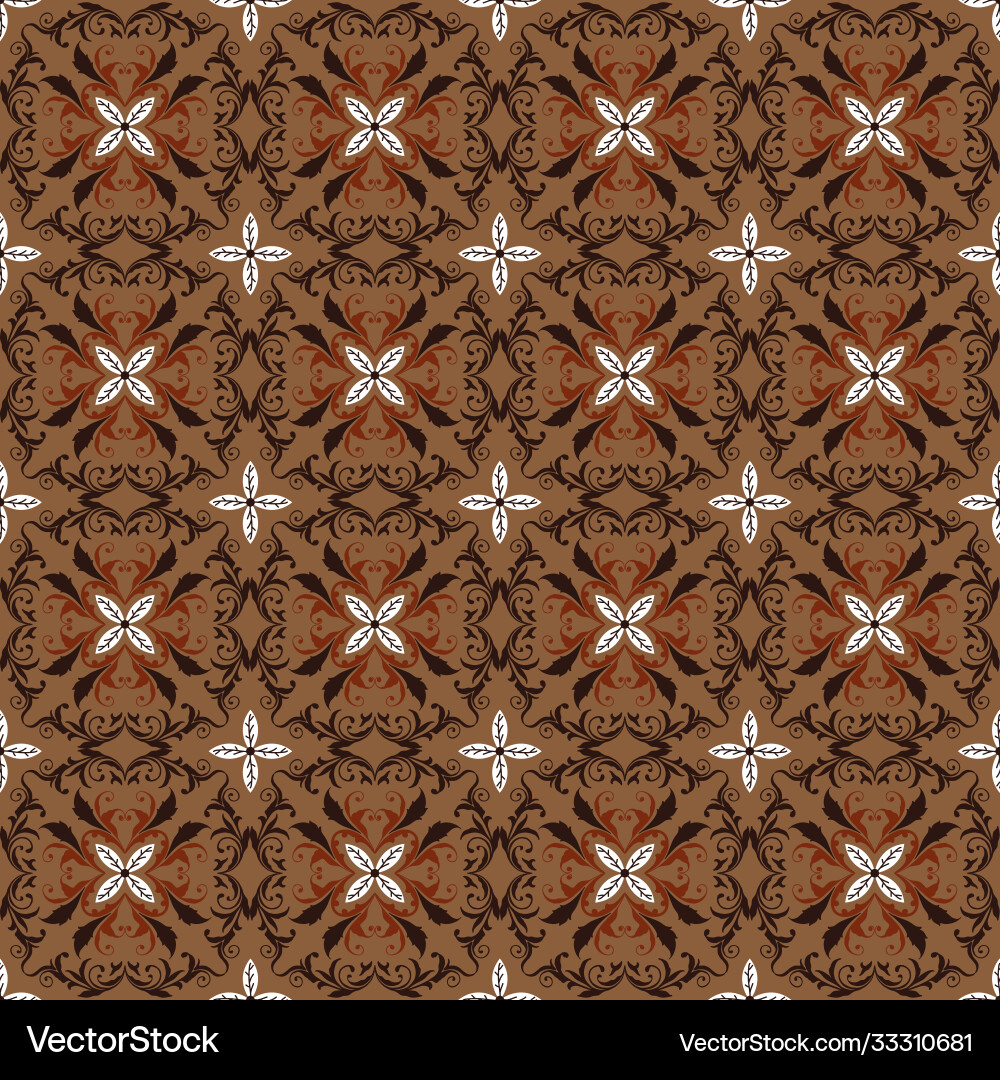 Modern kawung batik flower motif Royalty Free Vector Image