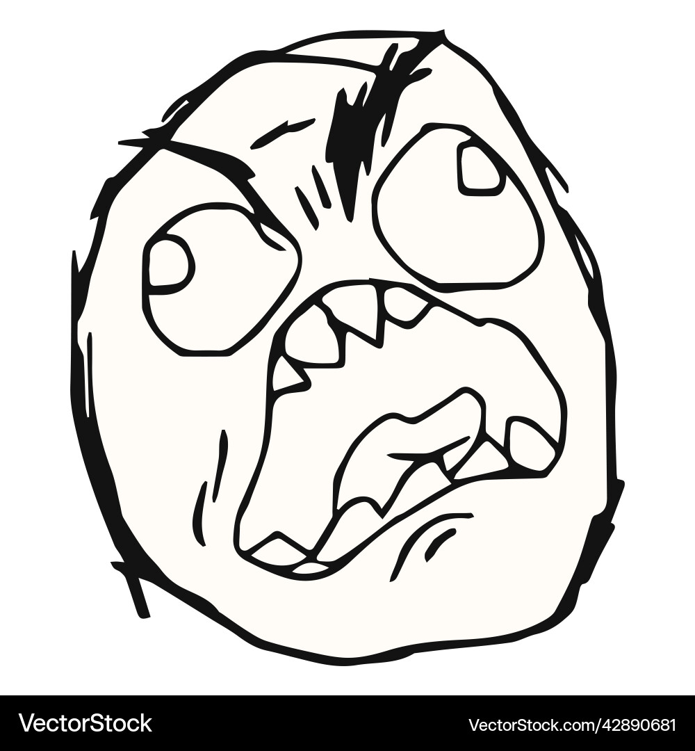 Rage Guy Meme Face Royalty Free Vector Image - VectorStock
