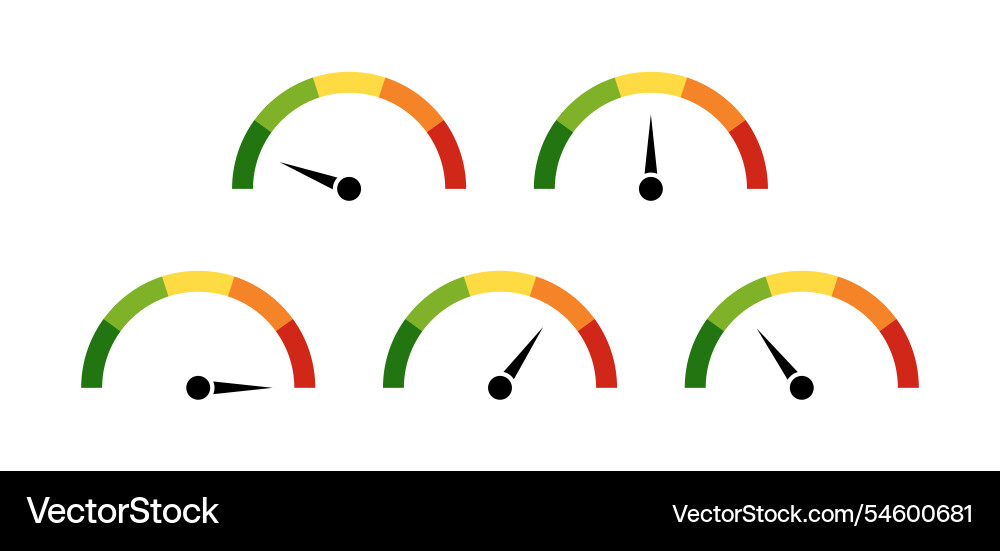 Speedometer icons with arrow dashboard green Vector Image