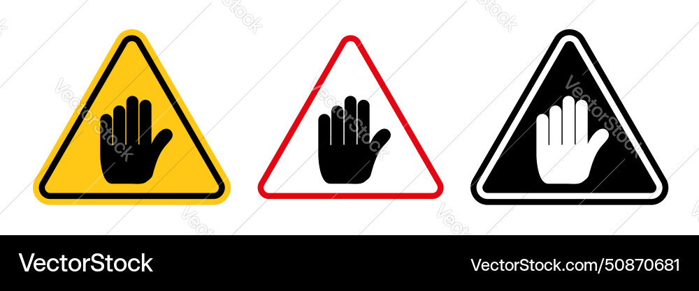 Stop security sign icon set security measures and Vector Image