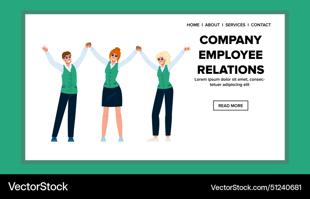 Trust company employee relations Royalty Free Vector Image