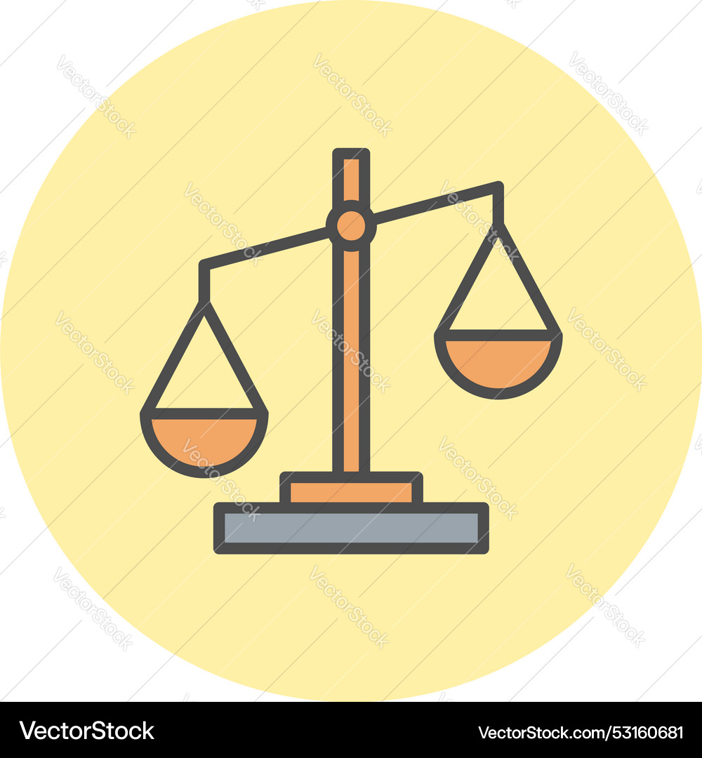 Unbalanced line filled circle icon Royalty Free Vector Image