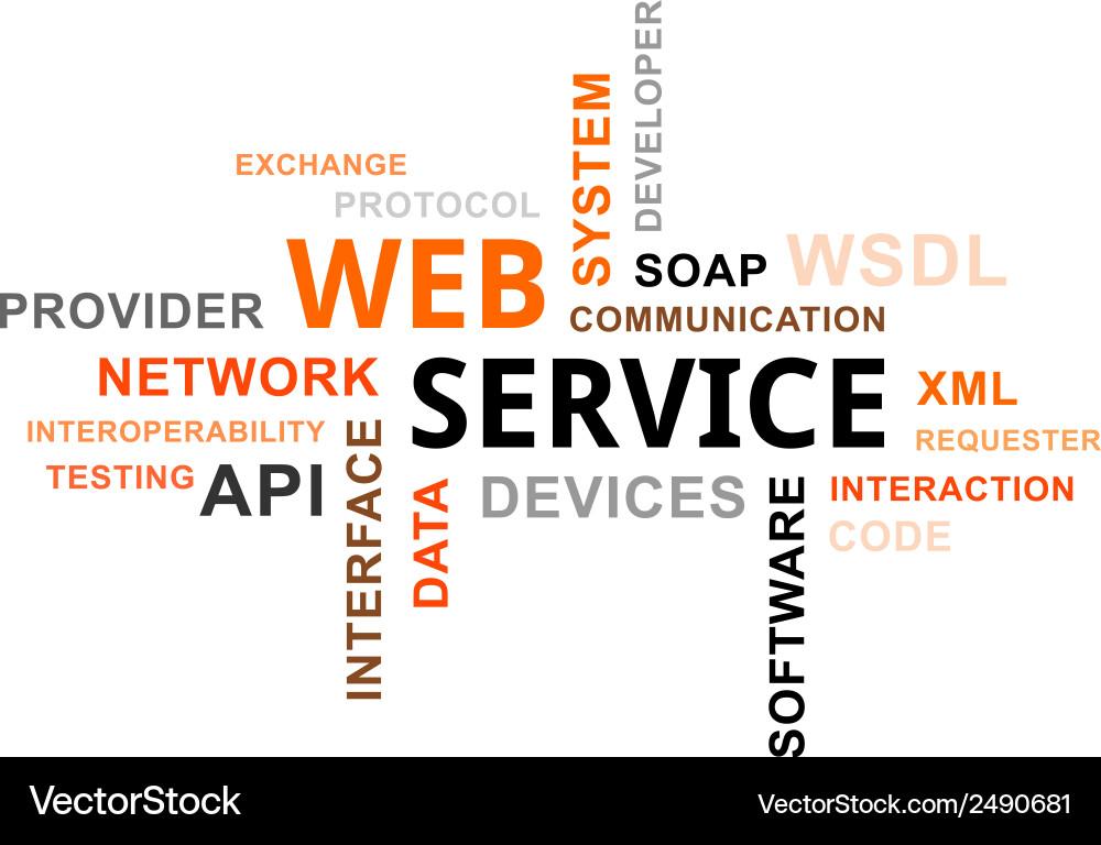 Web Service Word Cloud Royalty Free Vector Image