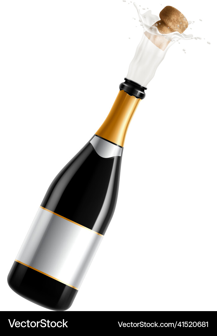 White label champagne composition Royalty Free Vector Image