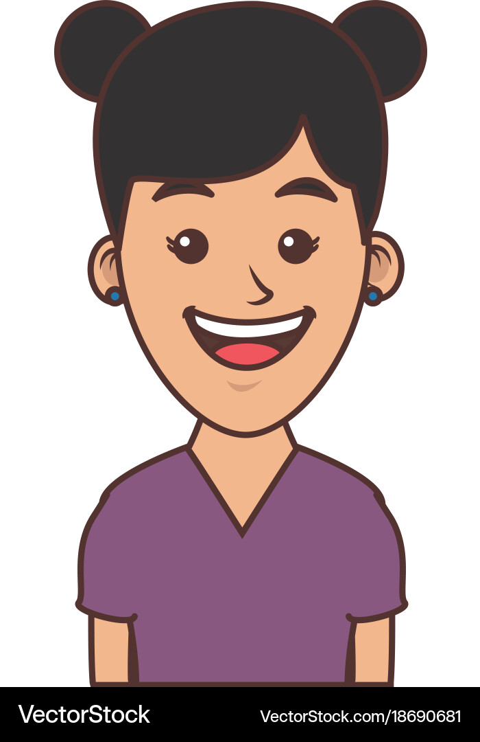 Woman profile cartoon Royalty Free Vector Image