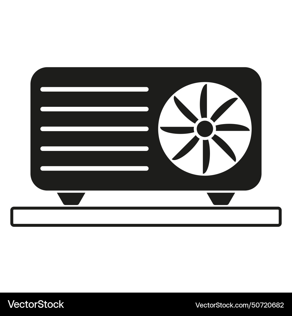 Air conditioner unit icon simplified black Vector Image