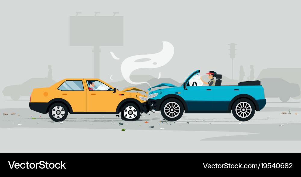 Car crash Royalty Free Vector Image - VectorStock