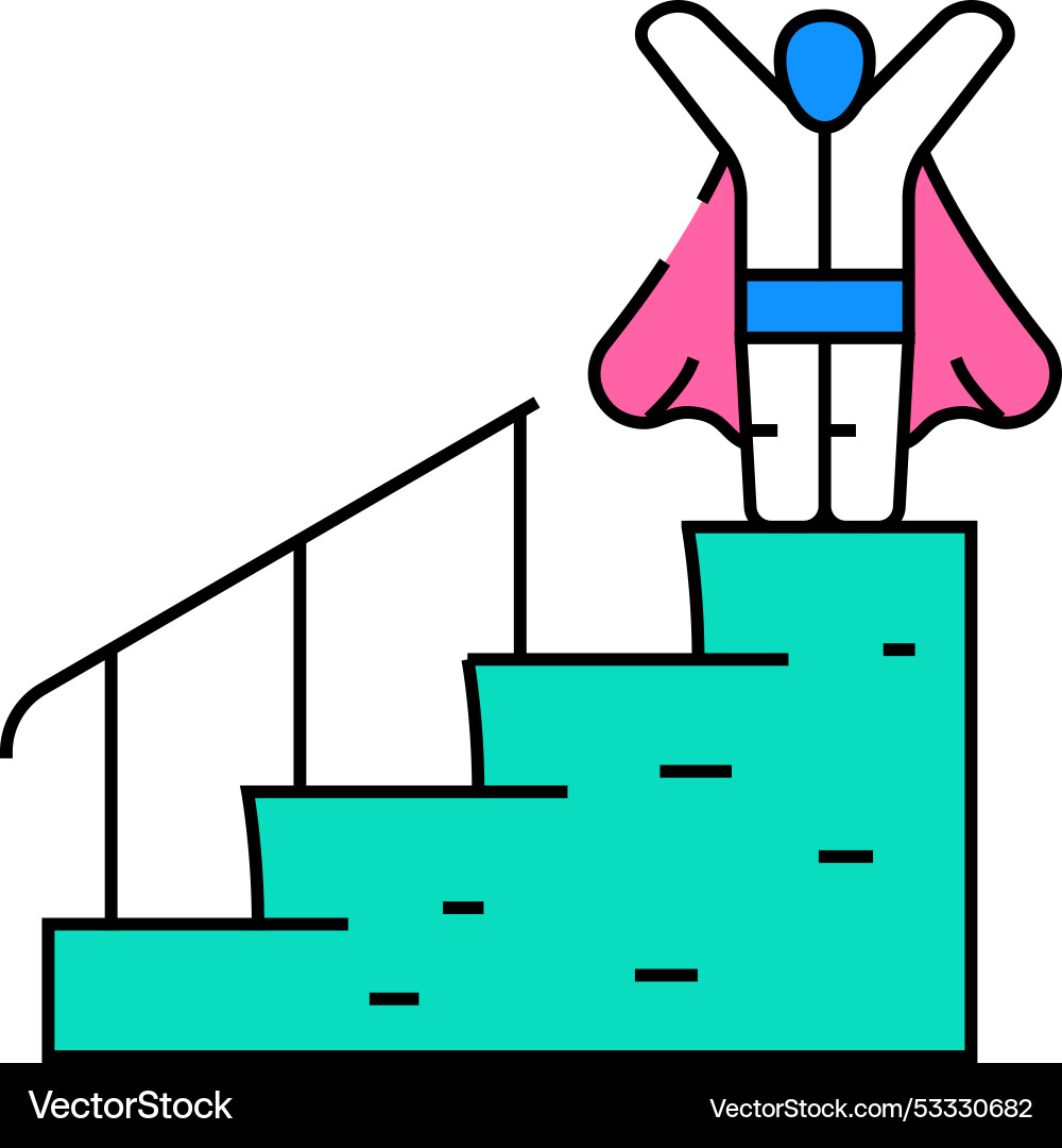 Career advancement icon color Royalty Free Vector Image