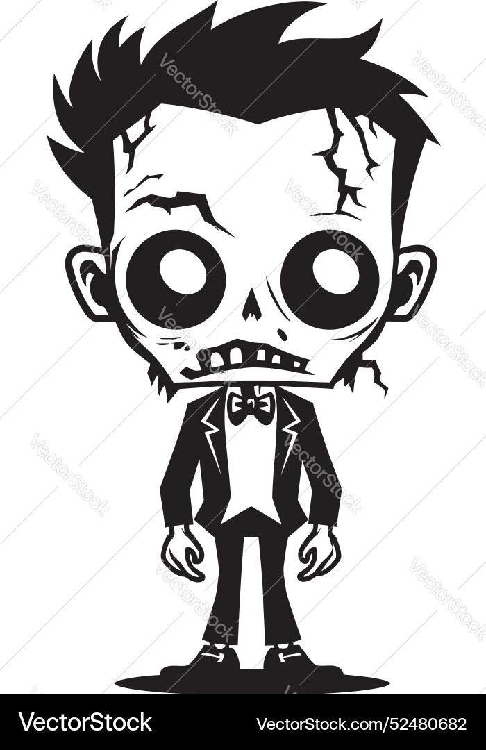 Chilling charm creepy cartoon emblem spooky Vector Image