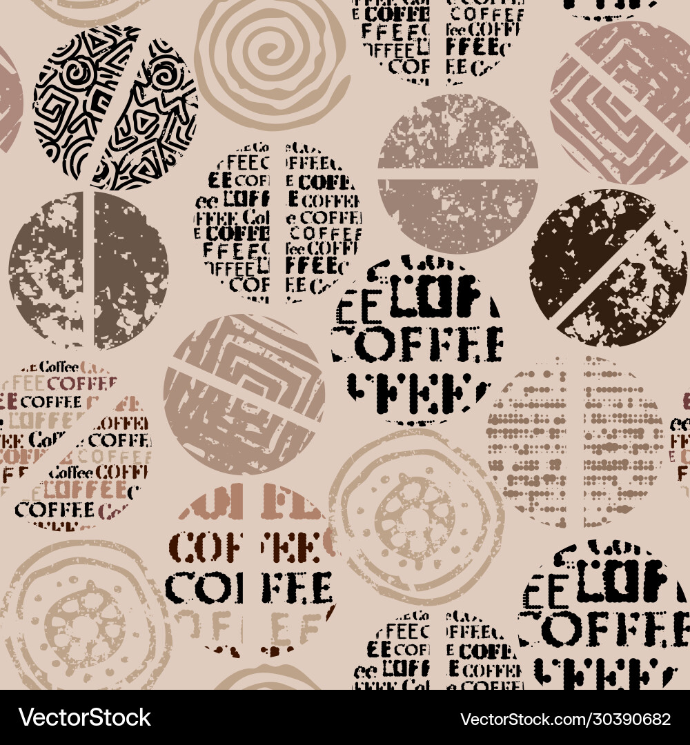 Coffee abstract pattern seamless image Royalty Free Vector