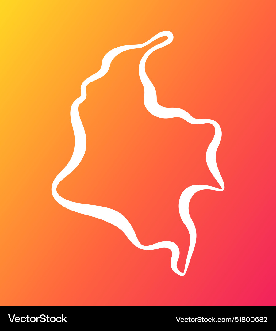 Colombia - outline map on gradient background Vector Image