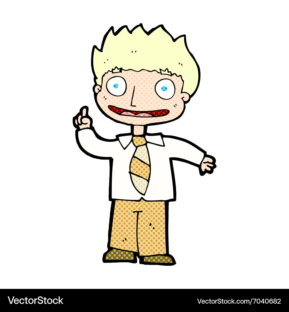 Comic cartoon man with idea Royalty Free Vector Image