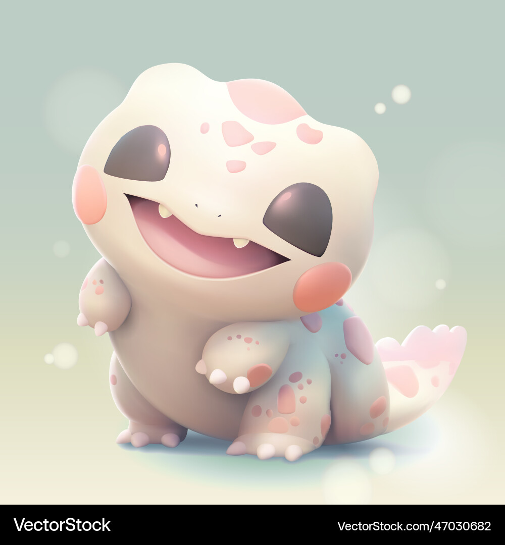 Cute little lizard with a kind smiling face Vector Image