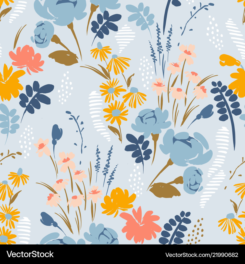 Floral abstract seamless pattern design Royalty Free Vector