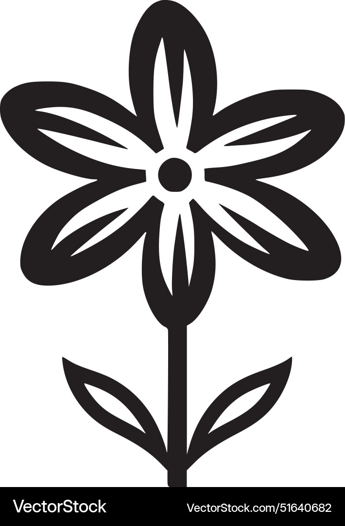 Flower - black and white isolated icon Royalty Free Vector