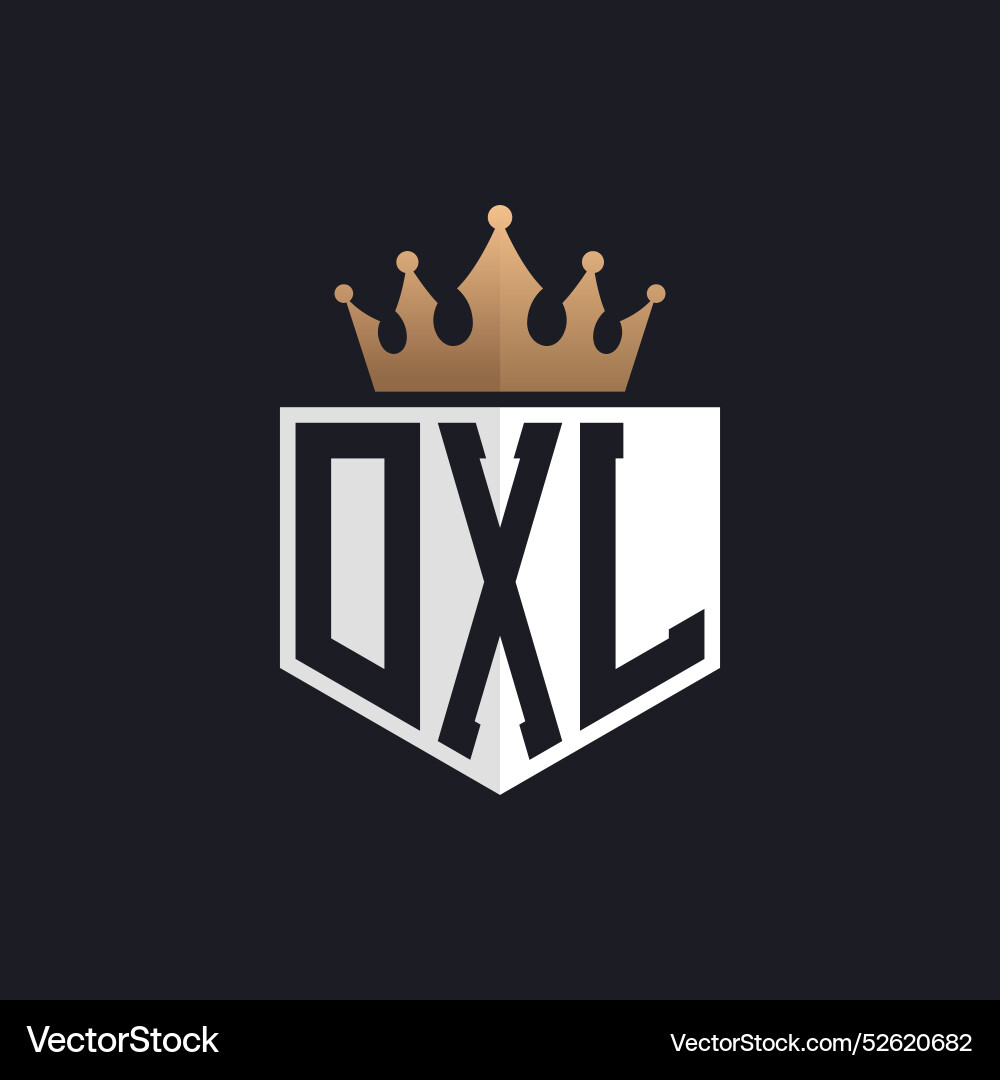 Luxury dxl logo with crown elegant initials Vector Image