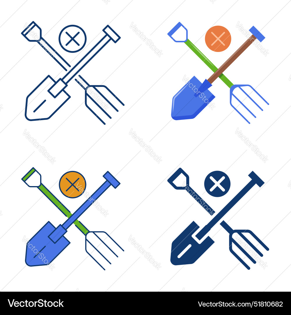 No garden instruments icon set Royalty Free Vector Image