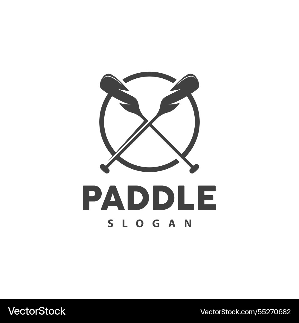 Paddle logo boat paddle crossed paddle icon Vector Image