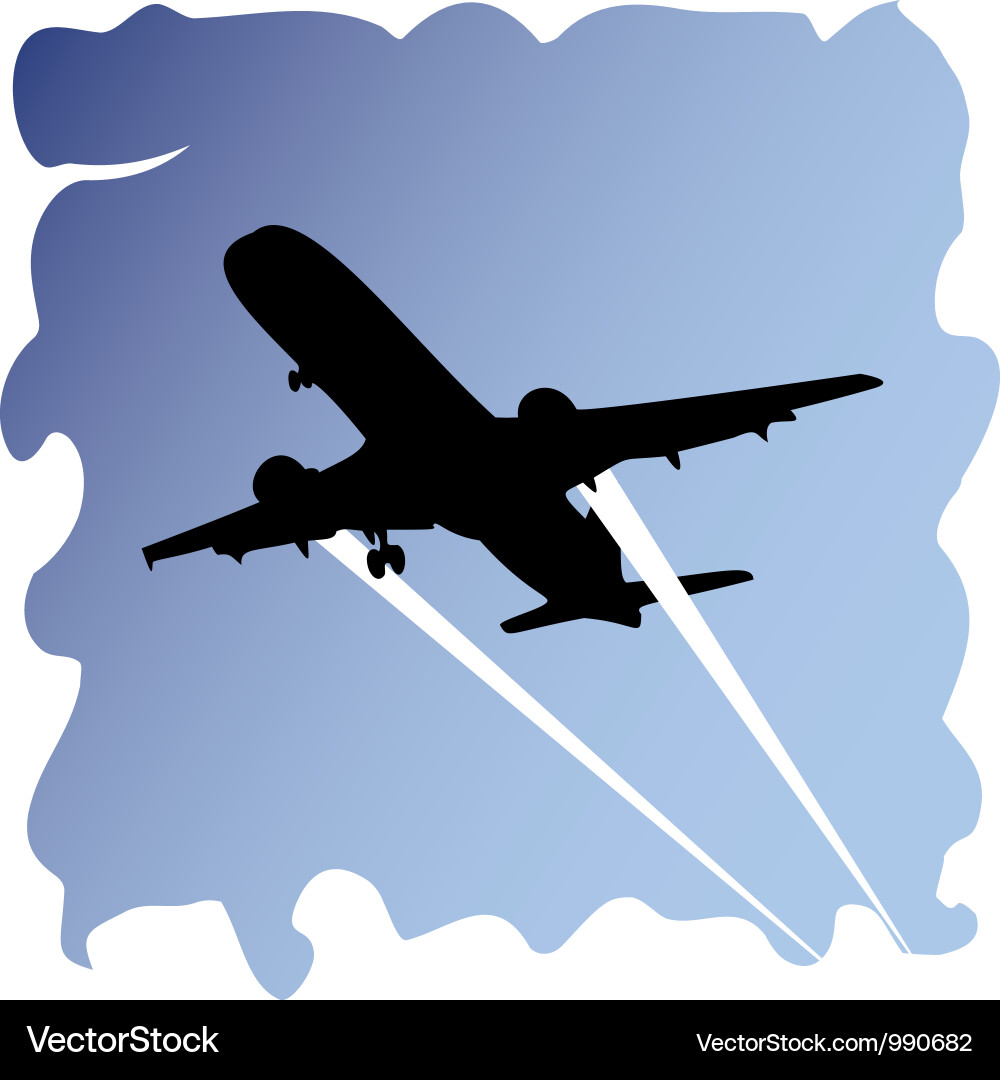 Plane in sky Royalty Free Vector Image - VectorStock