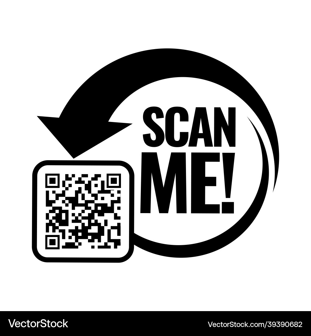 Scan me icon symbol or emblem Royalty Free Vector Image