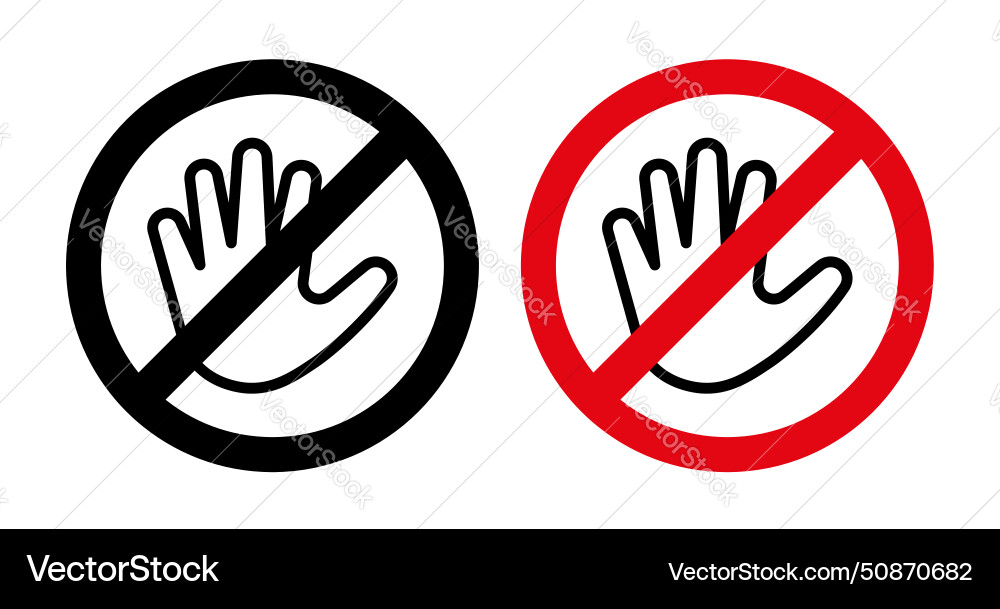 Stop sign icon set illegal entry and red ban stop Vector Image