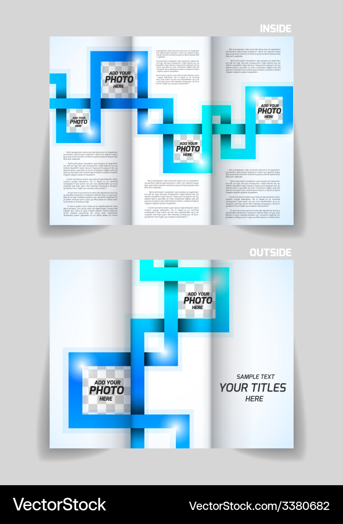 Tri-fold brochure design Royalty Free Vector Image