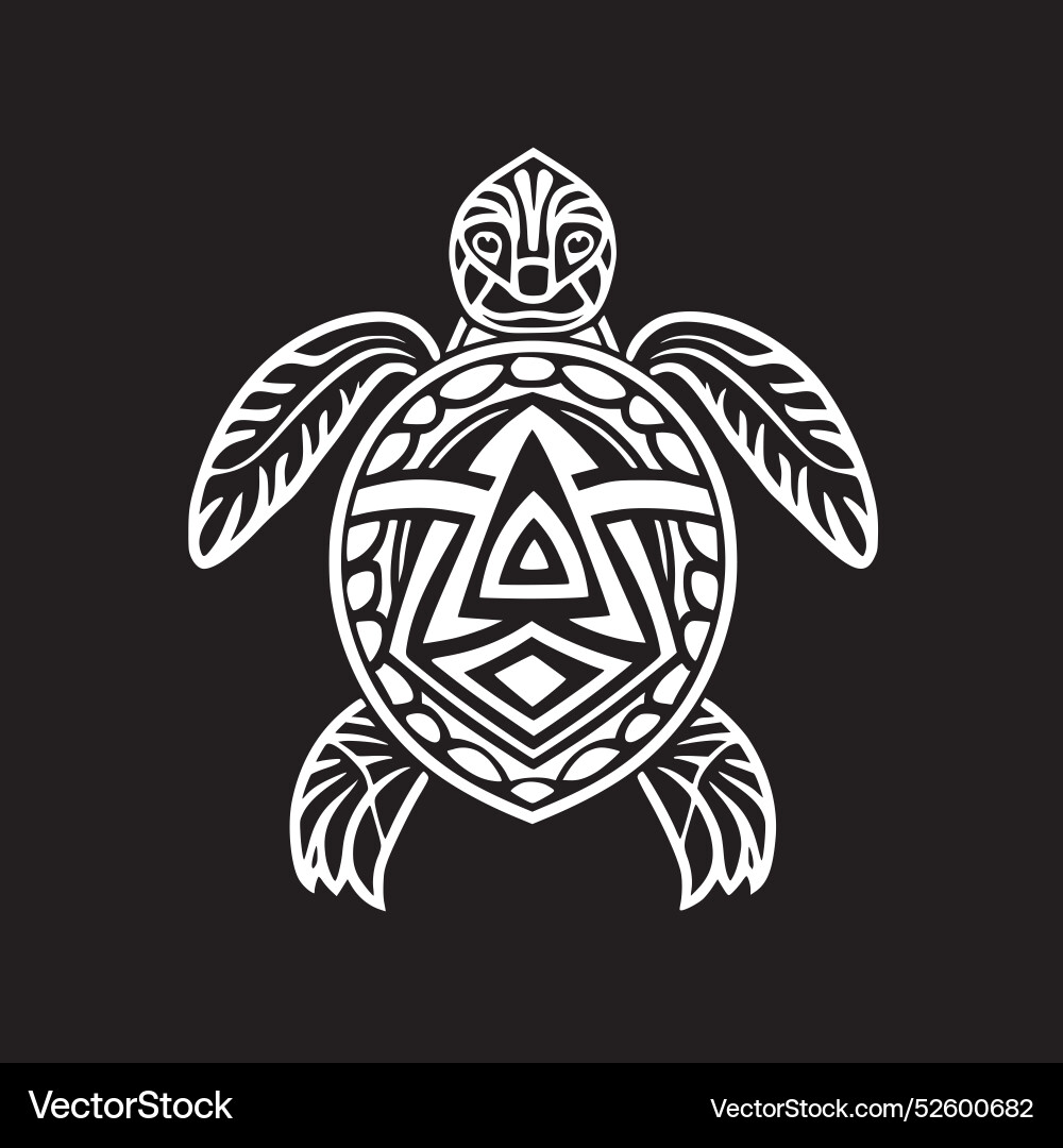 Turtle - minimalist and flat logo Royalty Free Vector Image