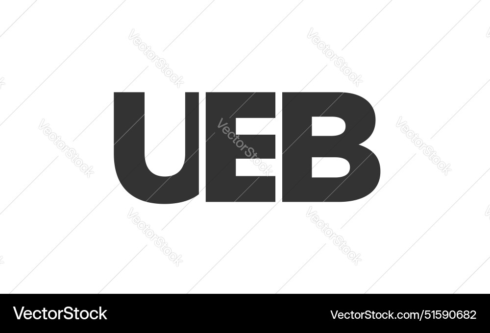 Ueb logo design template with strong and modern Vector Image