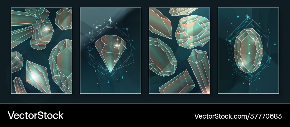 Abstract contemporary art with crystal and gem Vector Image