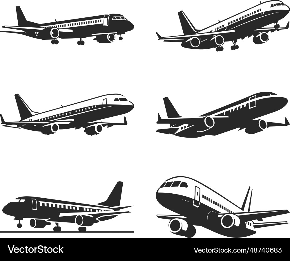 Aviation icon set for design Royalty Free Vector Image