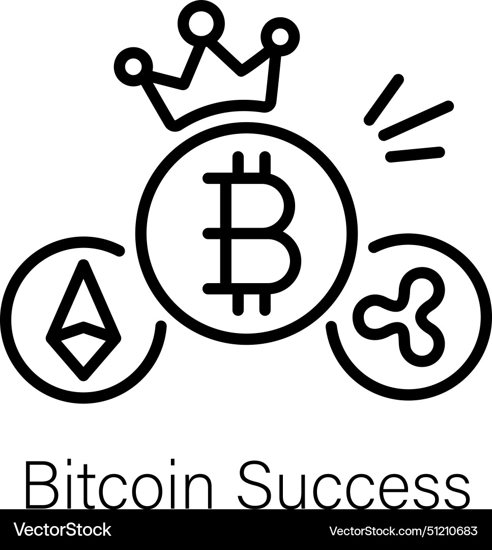 Bitcoin success Royalty Free Vector Image - VectorStock