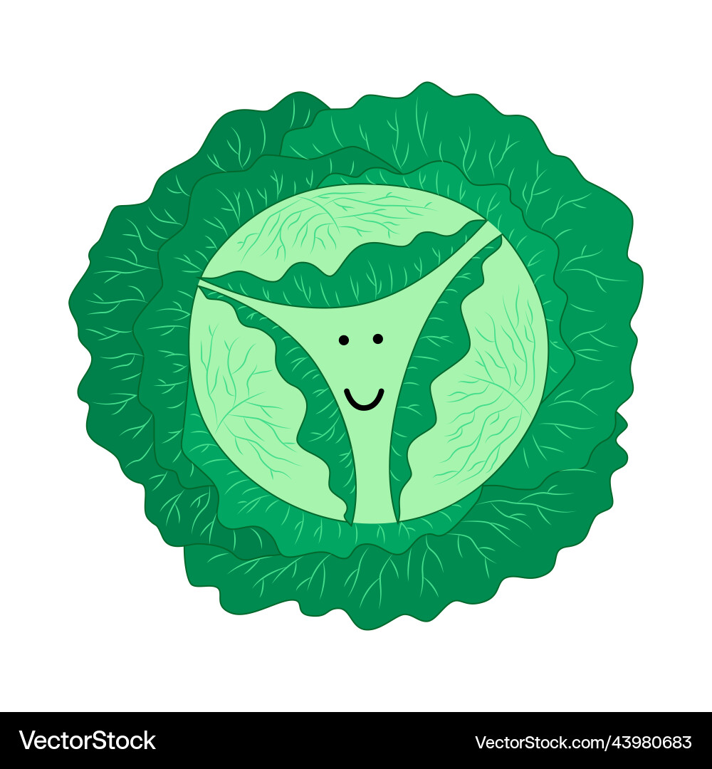 Süße lustige Cartoon Kohl Charakter Lizenzfreier Vektor