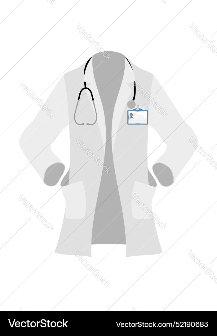 Doctor in a robe uniform work clothes flat style Vector Image