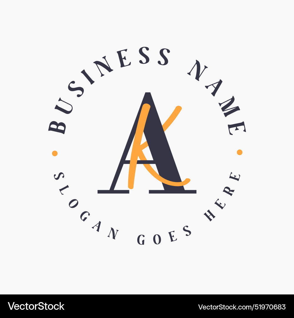 Elegant letter ak initials logo for corporate Vector Image