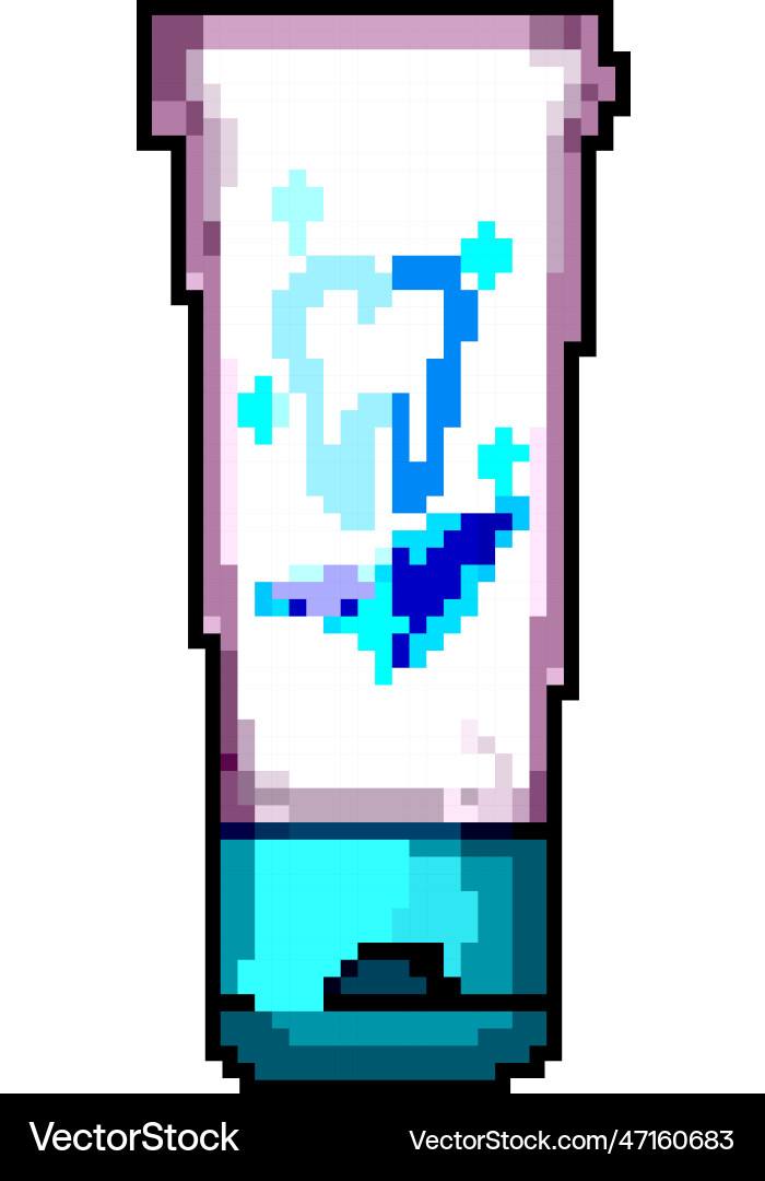 Healthy toothpaste game pixel art Royalty Free Vector Image