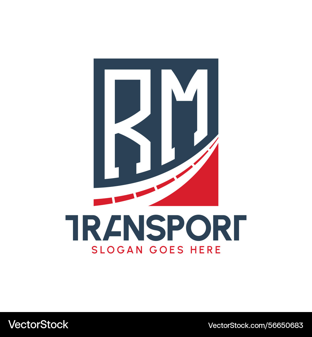Letter rm transport logo design modern road Vector Image