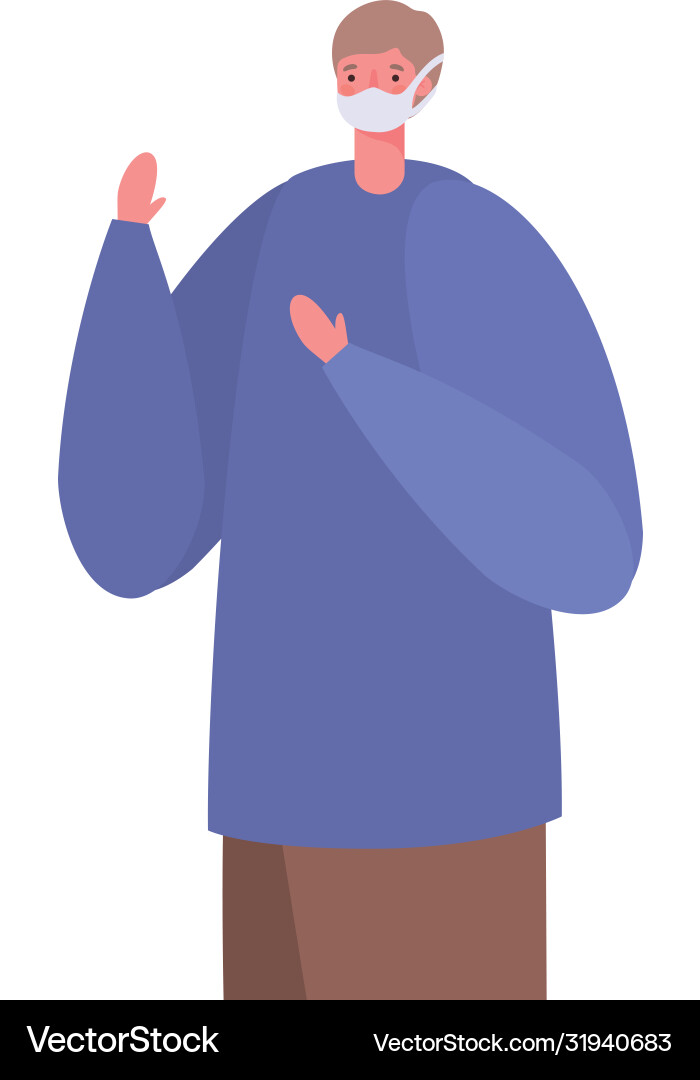 Man with medical mask design Royalty Free Vector Image