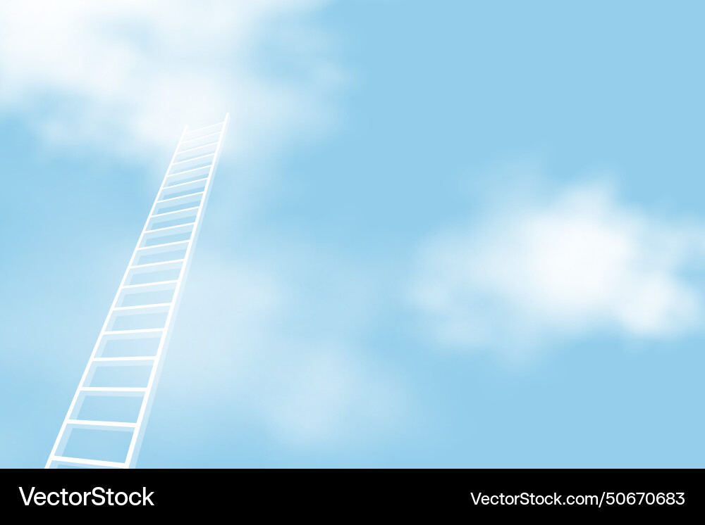 Minimal progress ladder background with high sky Vector Image