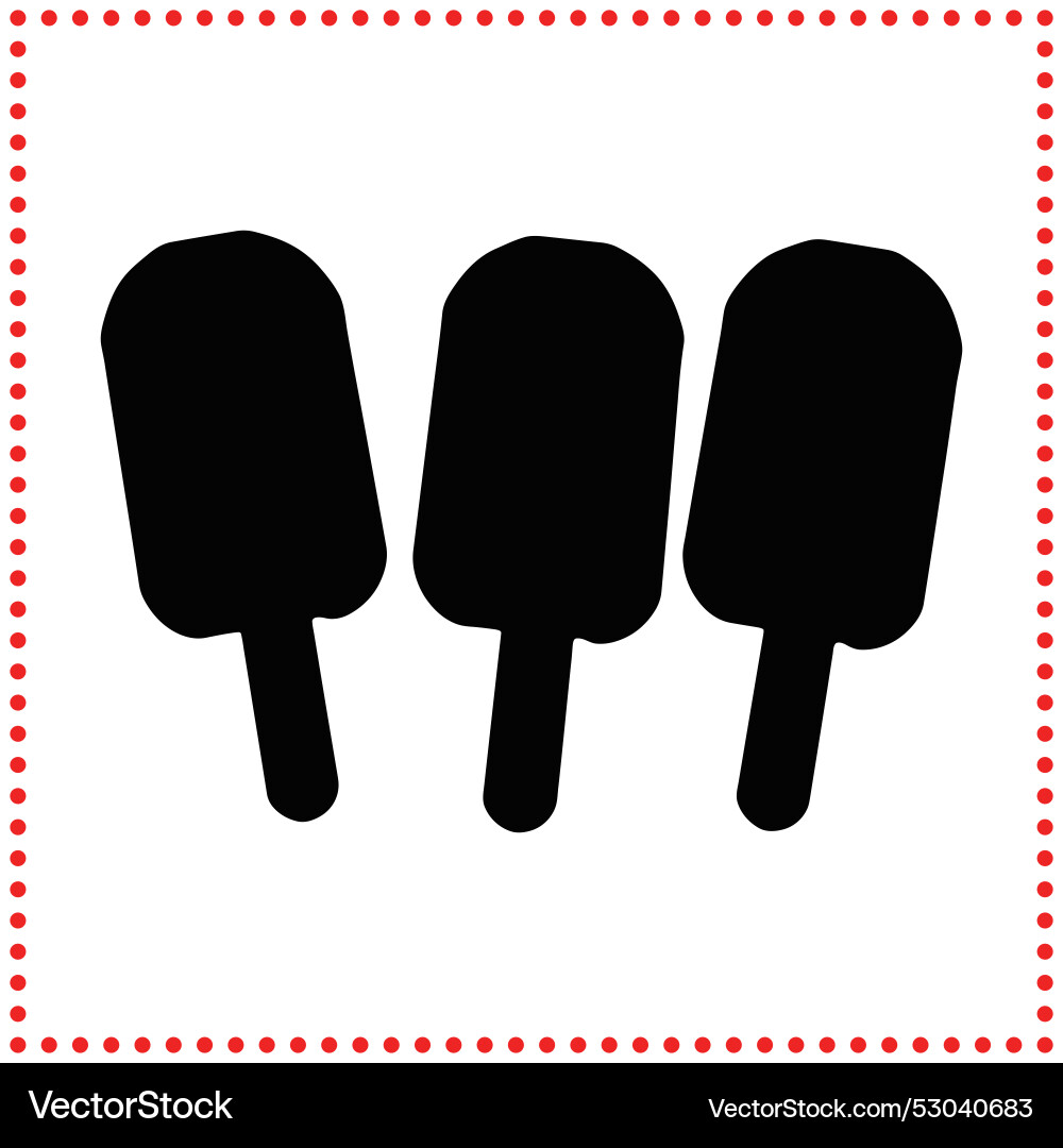 Modern popsicle trio silhouette for sleek Vector Image