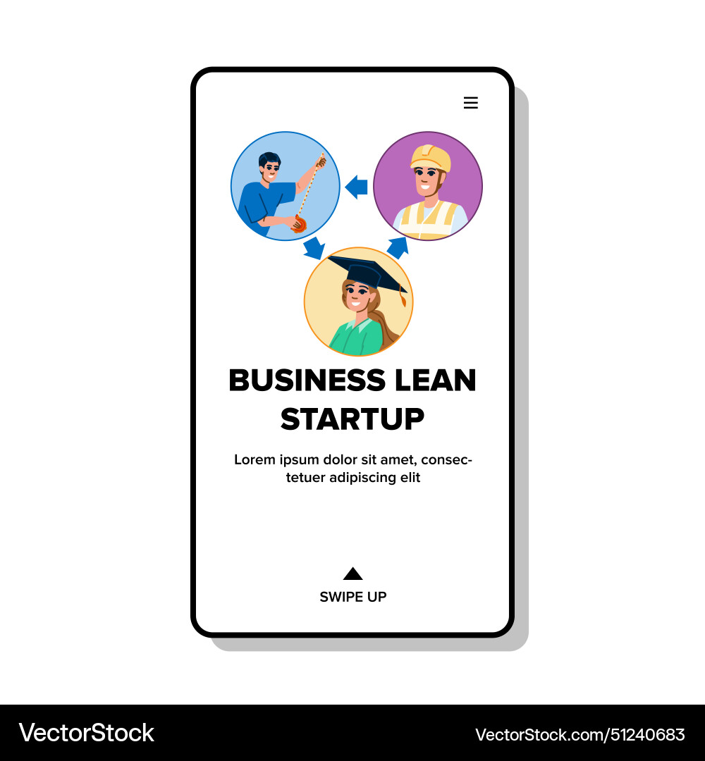 Strategy business lean startup Royalty Free Vector Image