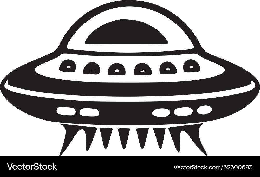 Ufo - minimalist and flat logo Royalty Free Vector Image