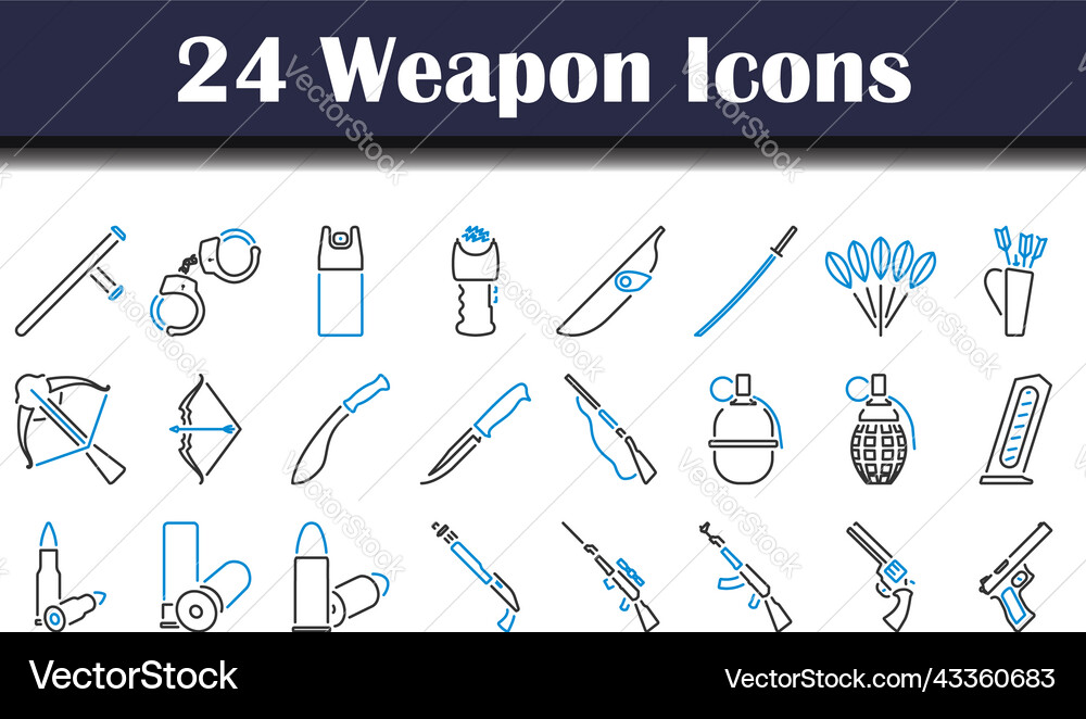 Weapon icon set Royalty Free Vector Image - VectorStock