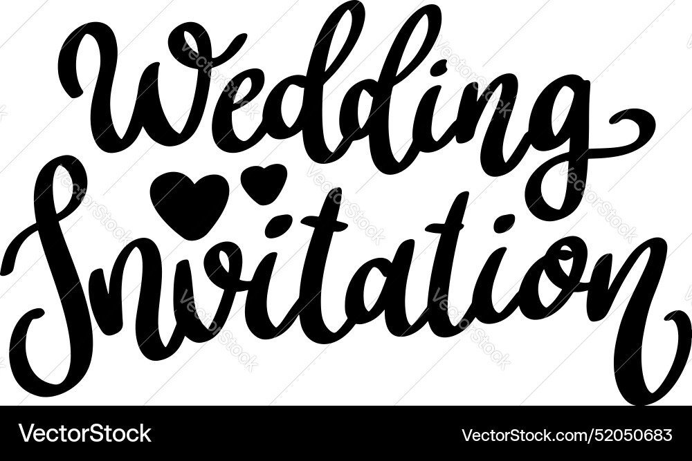 Wedding invitation lettering phrase isolated Vector Image