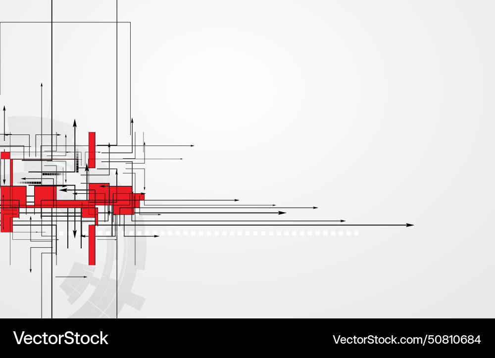 Abstract red computer technology circuit Vector Image