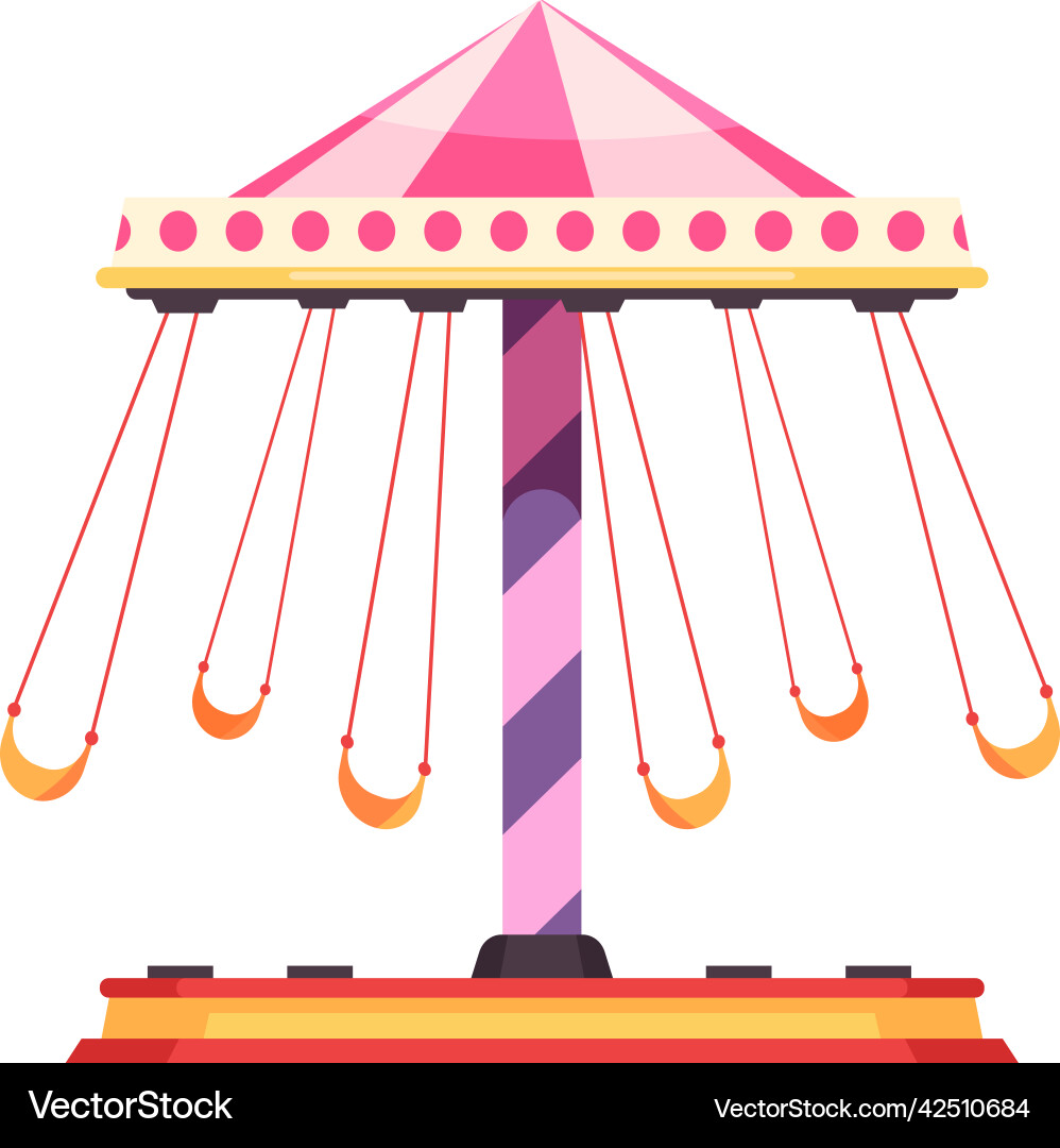 Amusement park carousel composition Royalty Free Vector