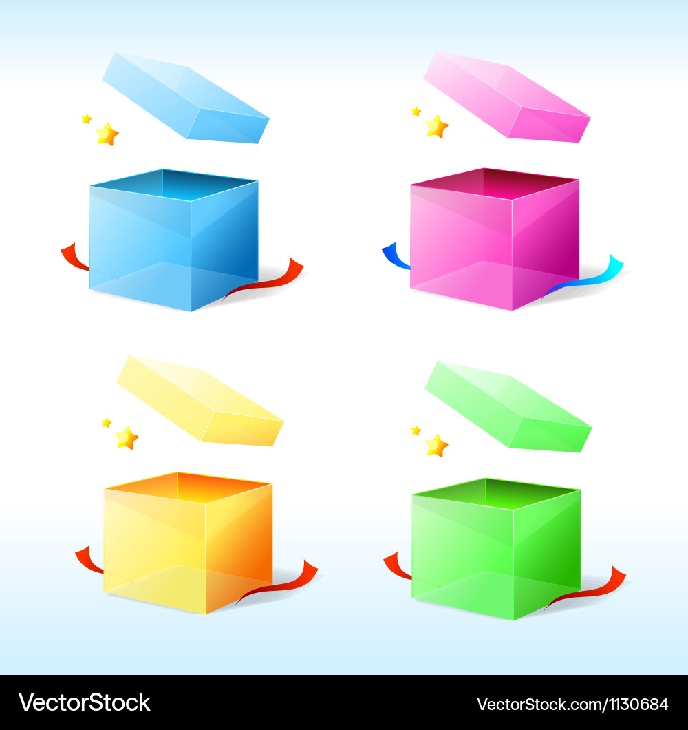 Box with stars Royalty Free Vector Image - VectorStock