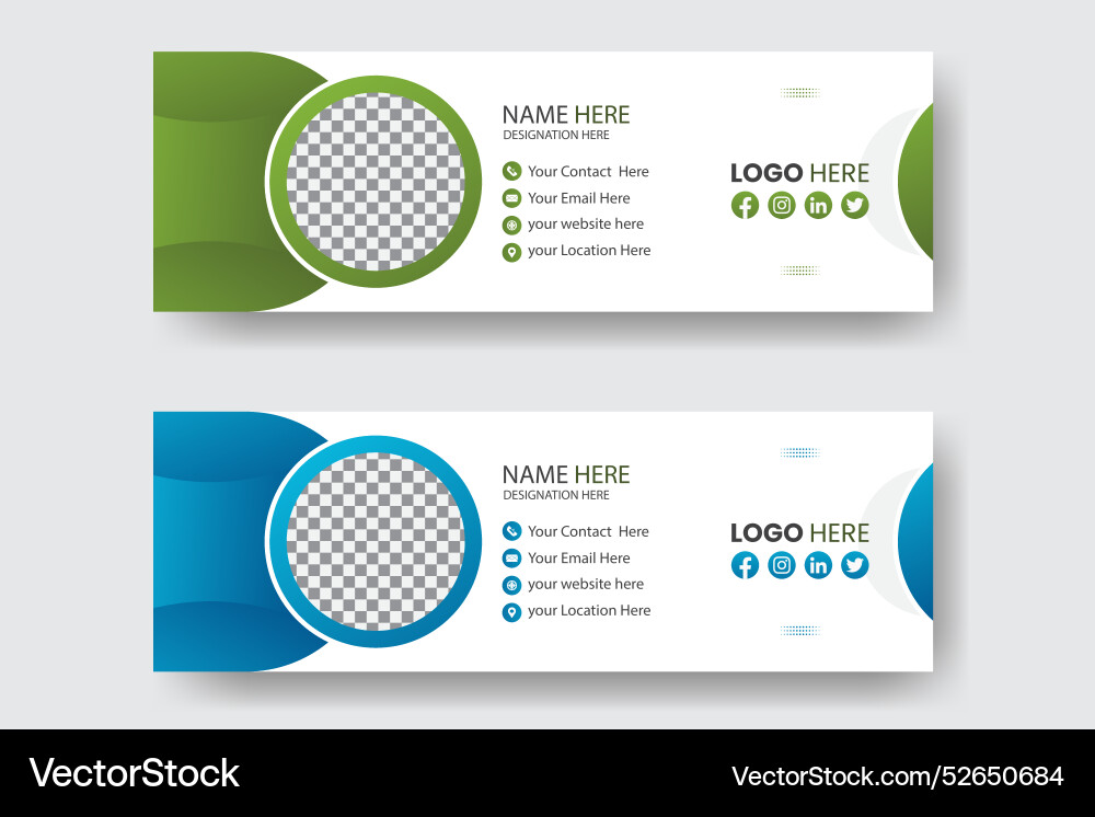 Bundle of modern abstract email signature template